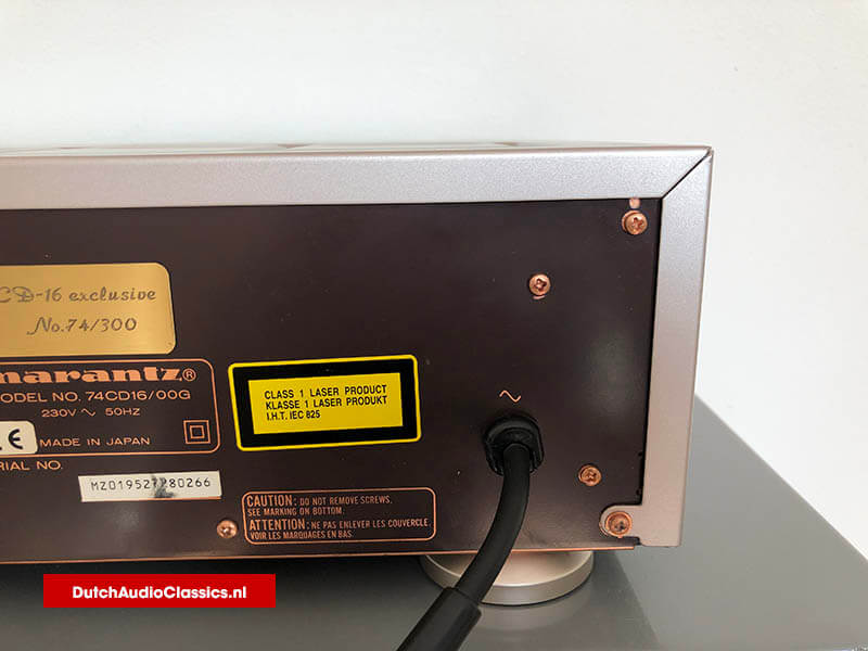 Marantz CD16 SE Special Edition cdplayer 2x TDA1547 - DutchAudioClassics.nl