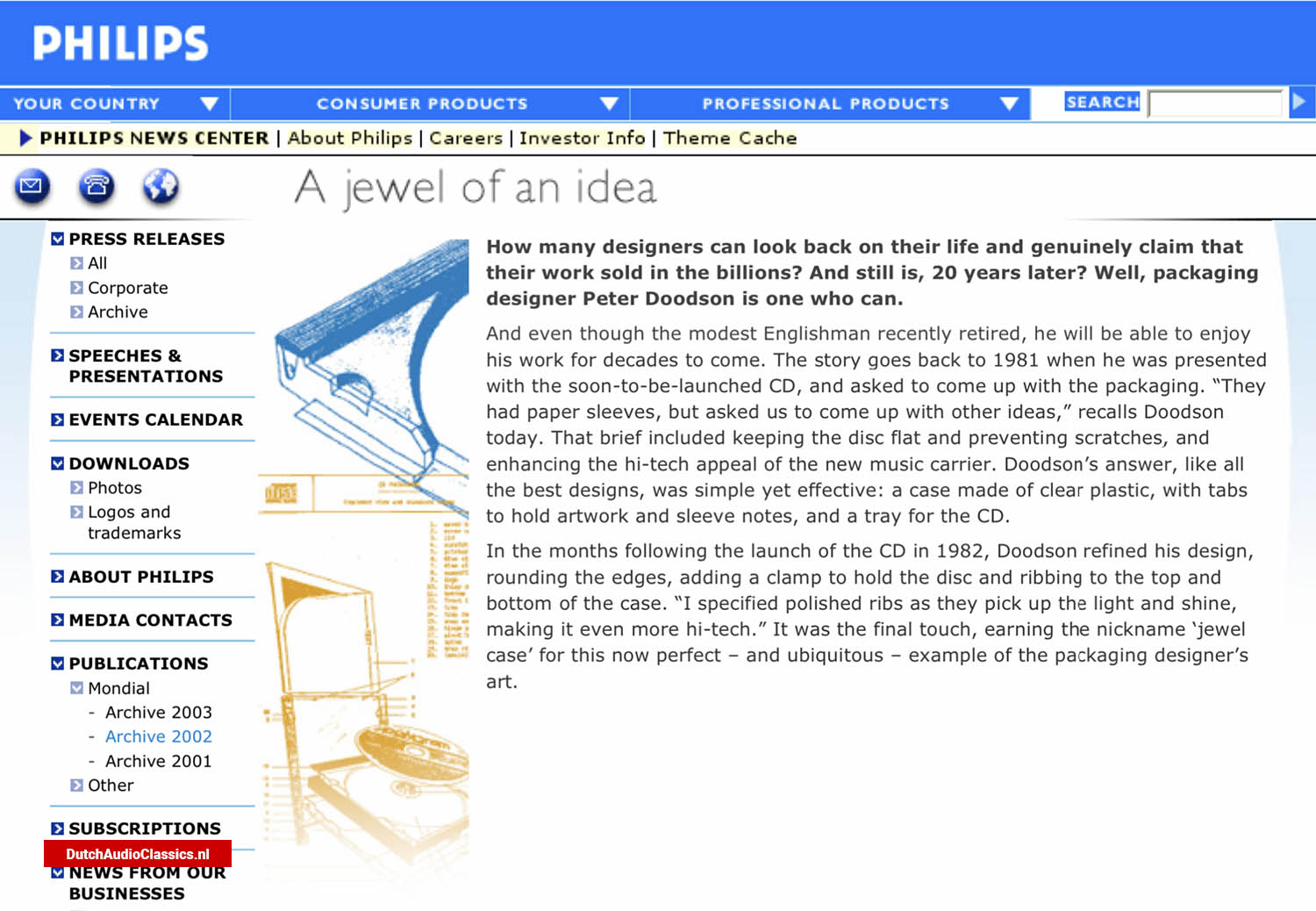 Compact Disc Jewel Box - Designer Peter Doodson - DutchAudioClassics.nl